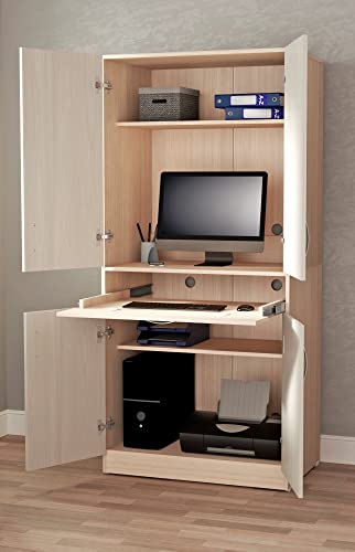 Inval AM-16423 Computer Desk, Washed Oak/Beech