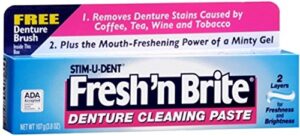 fresh 'n brite denture cleaning paste, 3.80 ounce (pack of 4)