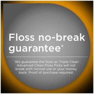 DenTek Triple Clean Advanced Clean Floss Picks, No Break & No Shred Floss, 150 Count (Pack of 2)