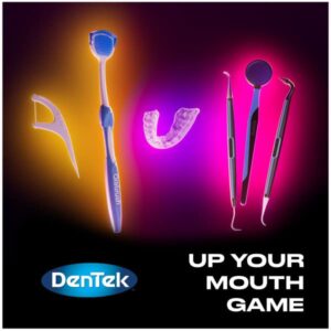 dentek triple clean advanced floss picks, no break & no shred floss, 150 count. (pack of 4)