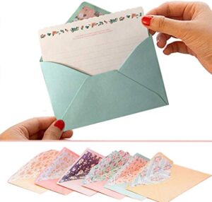 scstyle 32 cute lovely kawaii special design writing stationery paper+16 envelope 3.45 x5.4 inch -(flower)