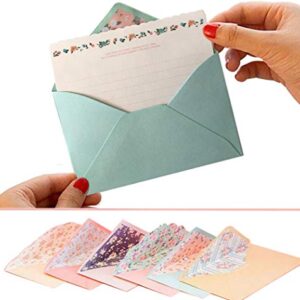 SCStyle 32 Cute Lovely Kawaii Special Design Writing Stationery Paper+16 Envelope 3.45 x5.4 Inch -(Flower)