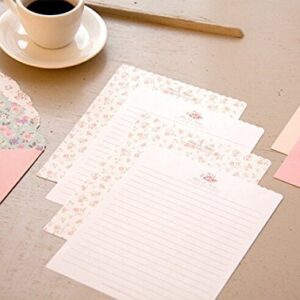 SCStyle 32 Cute Lovely Kawaii Special Design Writing Stationery Paper+16 Envelope 3.45 x5.4 Inch -(Flower)