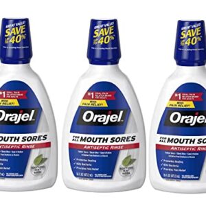 Orajel Antiseptic Mouth Sore Rinse, 16 Ounce (Pack of 3)