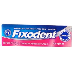 fixodent denture adhesive cream original, multi, 0.75 oz, pack of 4