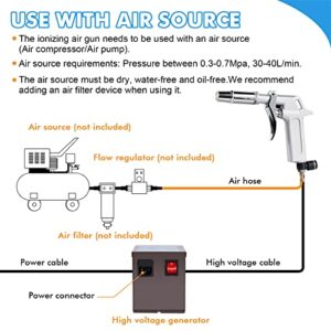 YUCHENGTECH Ionizing Air Gun Anti Static Gun Anti Static Air Gun Static Eliminator Anti Static Ionizier with 4KV High Voltage Generator 110V