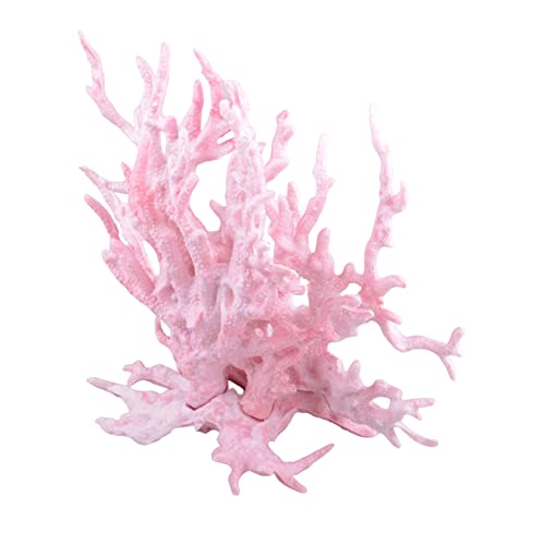 Mallofusa Artificial Aquarium Plant Ornament Decor Plastic Coral Reef Fish Tank Decoration Pink