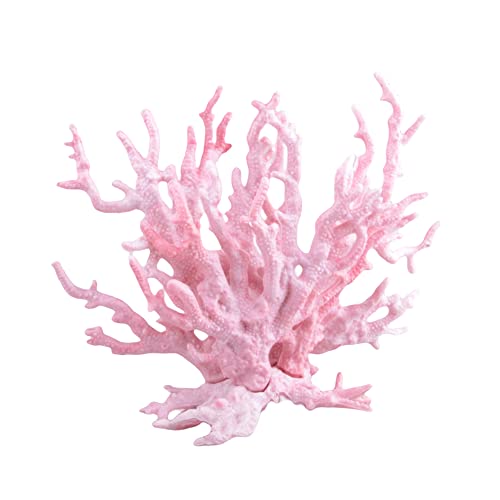 Mallofusa Artificial Aquarium Plant Ornament Decor Plastic Coral Reef Fish Tank Decoration Pink