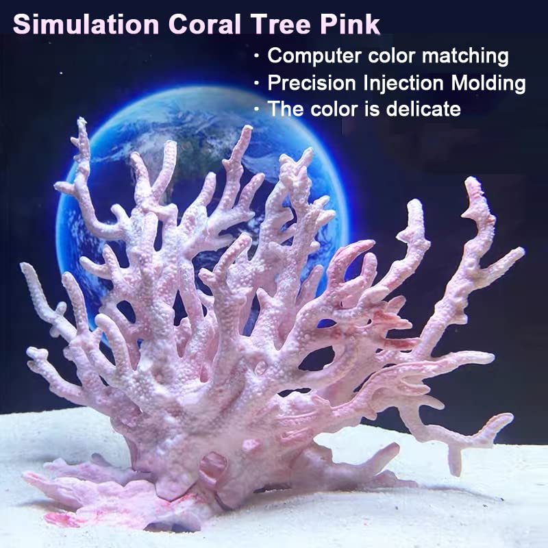 Mallofusa Artificial Aquarium Plant Ornament Decor Plastic Coral Reef Fish Tank Decoration Pink