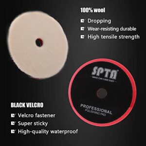 Buffing Polishing Pads, SPTA 7Pc 5.5 Inch Face for 5Inch 125mm Backing Plate Compound Buffing Sponge Pads Cutting Polishing Pad Kit For Car Buffer Polisher Compounding, Polishing and Waxing -A1094MIX