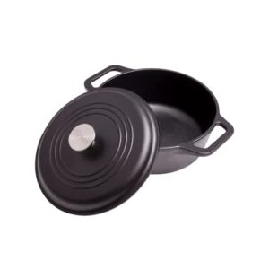 victoria 4-quart cast-iron dutch oven with lid and dual loop handles, seasoned with flaxseed oil, made in colombia