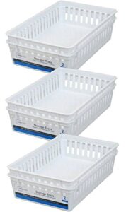 basic white storage trays (6, rectangle) by mainstay