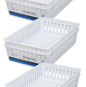 Basic White Storage Trays (6, Rectangle) by Mainstay