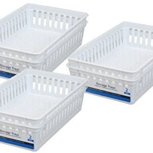 Basic White Storage Trays (6, Rectangle) by Mainstay