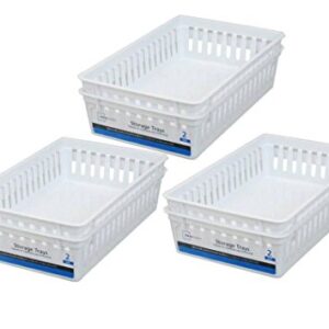 Basic White Storage Trays (6, Rectangle) by Mainstay