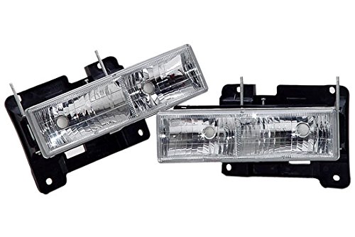 Fleetwood Discovery 1999-2002 RV Motorhome Pair (Left & Right) Diamond Clear Front Headlights with Bulbs