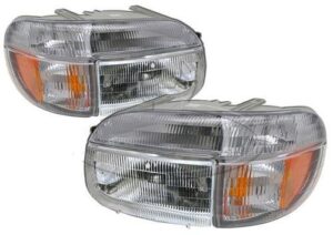 holiday rambler endeavor 1998-2001 rv motorhome 4 piece set left & right replacement front headlights & signal lights