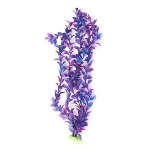 mallofusa artificial aquarium plants decoration plastic water ornament for fish tank decor, 16inch, purple