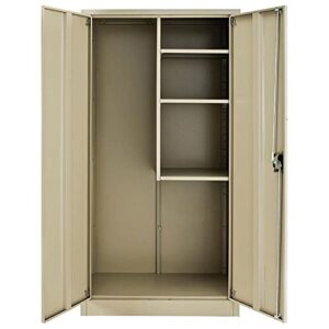 global industrial assembled janitorial cabinet, 36x18x72, tan