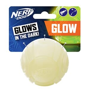 nerf dog tennis ball blaster dog toy white, 2.5 inch glow reload ball