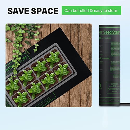 iPower GLHTMTCTRLHTMTL 48" x 20" Warm Hydroponic Seedling Heat Mat and Digital Thermostat Control Combo Set for Plant Germination, Black