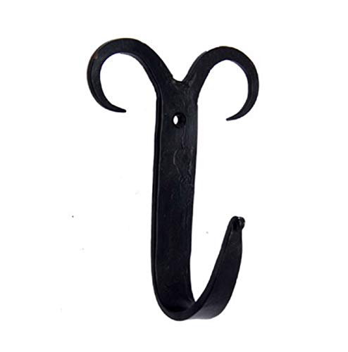 Adonai Hardware Acsah Black Antique Iron Hook (Supplied as 2 Pieces per Pack)