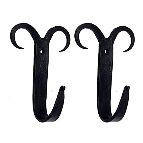 Adonai Hardware Acsah Black Antique Iron Hook (Supplied as 2 Pieces per Pack)