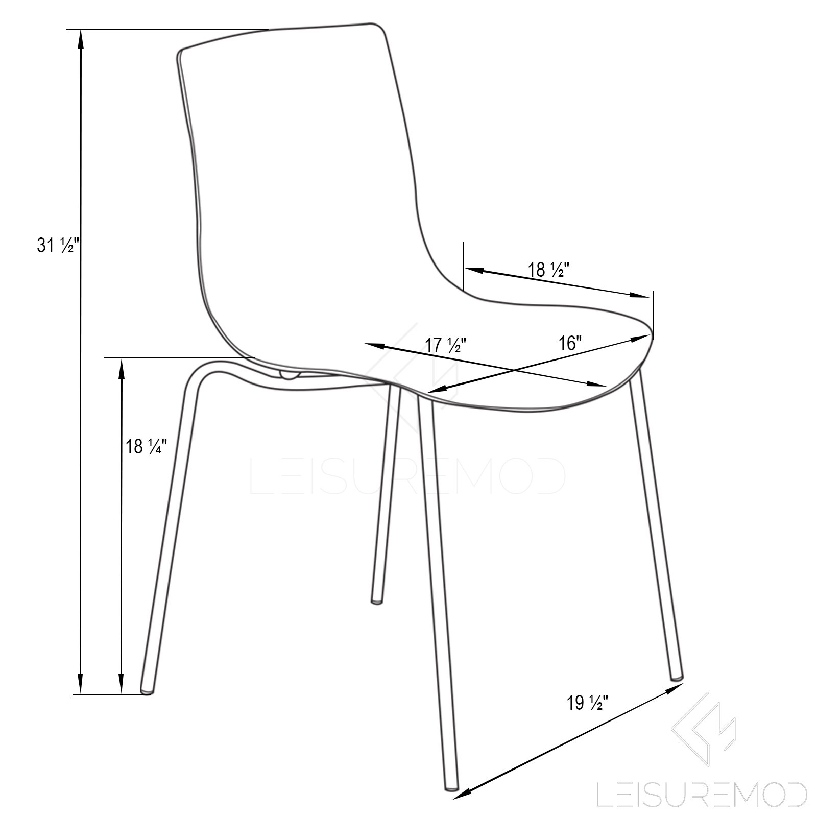 LeisureMod Astor Water Ripple Design Modern Lucite Dining Side Chair with Metal Legs, Transparent Blue