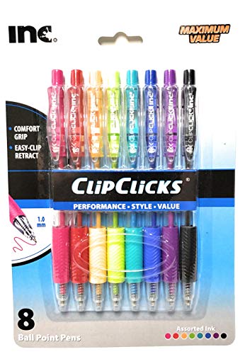 Assorted Ink Clip Click Pens