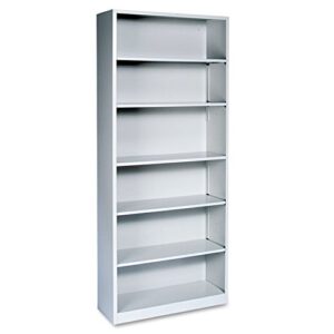 hon s82abcq metal bookcase, six-shelf, 34-1/2w x 12-5/8d x 81-1/8h, light gray