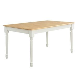 Better Homes and Gardens Autumn Lane Farmhouse Dining Table, White and Natural by Better Homes & Gardens