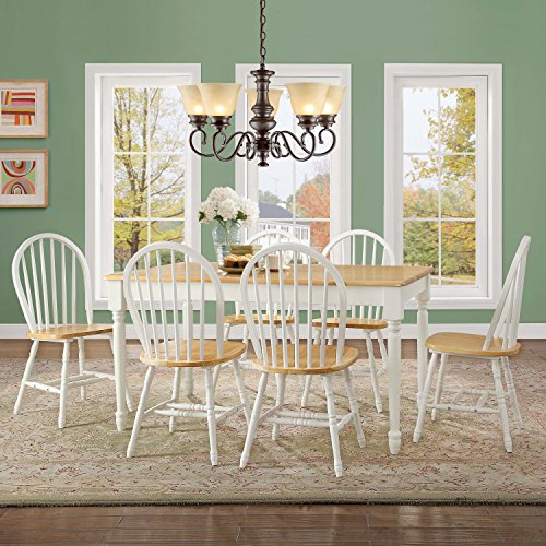 Better Homes and Gardens Autumn Lane Farmhouse Dining Table, White and Natural by Better Homes & Gardens