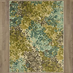 Mohawk Home Aurora Radiance Aqua Abstract Floral Area Rug, 7'6"x10', Blue/Green