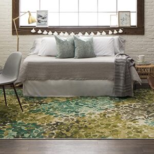 Mohawk Home Aurora Radiance Aqua Abstract Floral Area Rug, 7'6"x10', Blue/Green