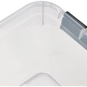 Curver Storage Box Handy Plus with lid 6L in Transparent/Silver, 29.5 x 19.5 x 14 cm