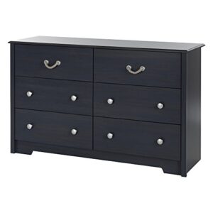 south shore aviron 6-drawer double dresser, blueberry