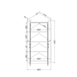 South Shore 4-Door Corner Armoire for Small Space with Adjustable Shelves, Pure White