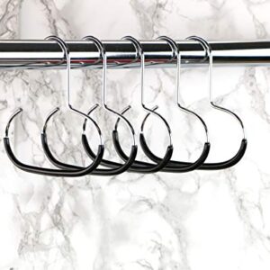 Mawa by Reston Lloyd Accessory Non-Slip Space-Saving Clothes Hanger Hook for Scarves, Style G1, Set of 5, Black