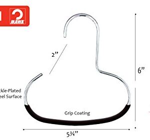 Mawa by Reston Lloyd Accessory Non-Slip Space-Saving Clothes Hanger Hook for Scarves, Style G1, Set of 5, Black