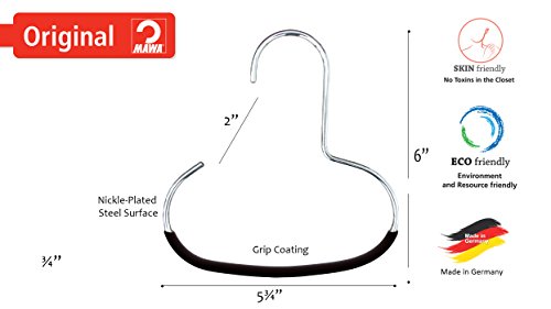 Mawa by Reston Lloyd Accessory Non-Slip Space-Saving Clothes Hanger Hook for Scarves, Style G1, Set of 5, Black