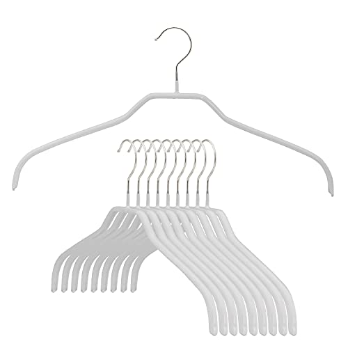 MAWA Ft Reston Lloyd Silhouette Series Non-Slip Space Saving Clothes Hanger for Shirts and Dresses, Style 41/F, Set of 10, White, Pack of 10, 10 Piece (12138)