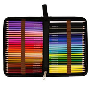 US Art Supply 48 Slot Zippered Nylon Pencil Carry Case - Size: 11.4" x 7.6" x1.4"