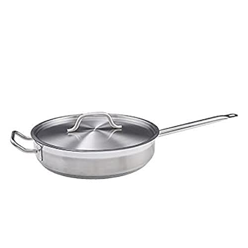 Winco SSET-7, 7-Quart Premium Stainless Steel Saute Pan with Cover