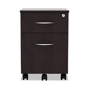 Alera ALEVABFES Valencia Series 15.88 in. x 19.13 in. x 22.88 in. Mobile Box/File Pedestal - Espresso