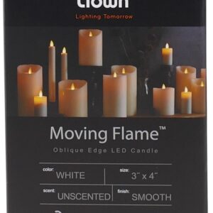 Liown Flameless Candle: Unscented Moving Flame Candle with Timer (4" White)