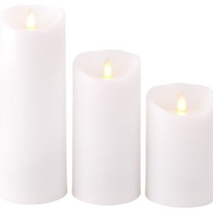 Liown Flameless Candle: Unscented Moving Flame Candle with Timer (4" White)