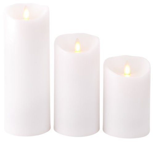 Liown Flameless Candle: Unscented Moving Flame Candle with Timer (4" White)