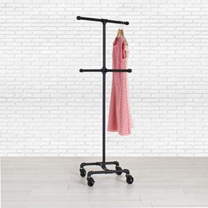 industrial pipe 4-way clothing rack by william robert's vintage