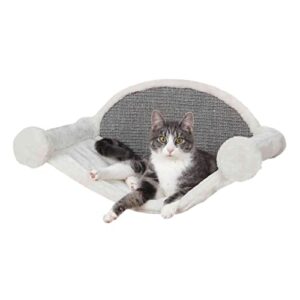 TRIXIE Wall Mounted Cat Lounge Set, Hammock and Condo with Two Steps, Cat Furniture, Scratching Post, Gray