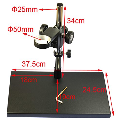 Metal Boom Stereo Microscope Camera Table Stand Holder 50mm Ring +180X Zoom C-Mount Lens (180X Zoom Lens)